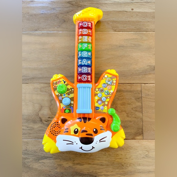 Toys | Vtech Zoo Jamz Tiger Rock Orange Toy Guitar Like New Condition ...